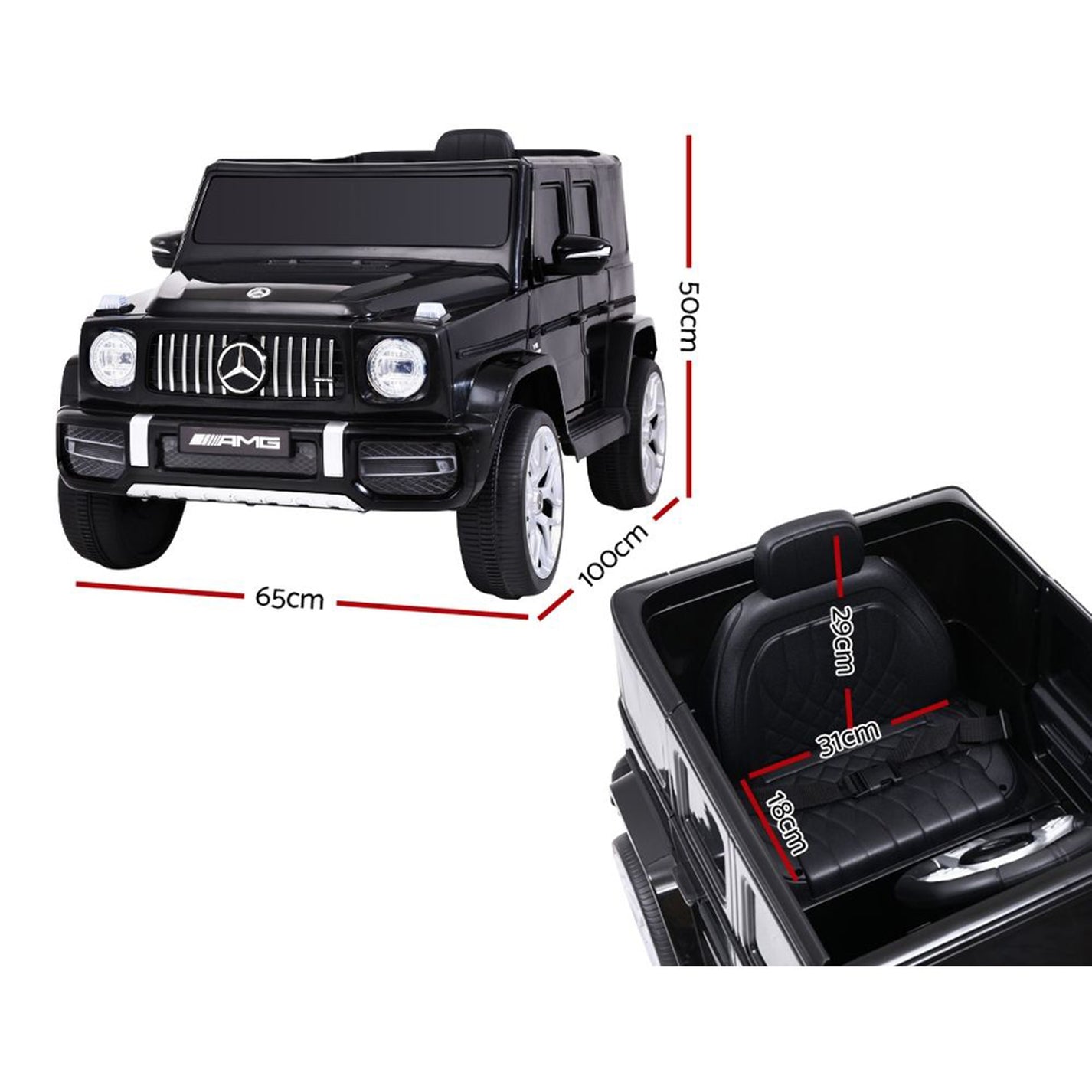 Licensed Mercedes-Benz AMG G63 S306 12V Kids Ride On Car G Wagon Black ...